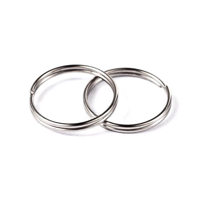 Splitring - nøglering. Dobbelt loop. Rustfri stål. 16 mm. 25 stk.